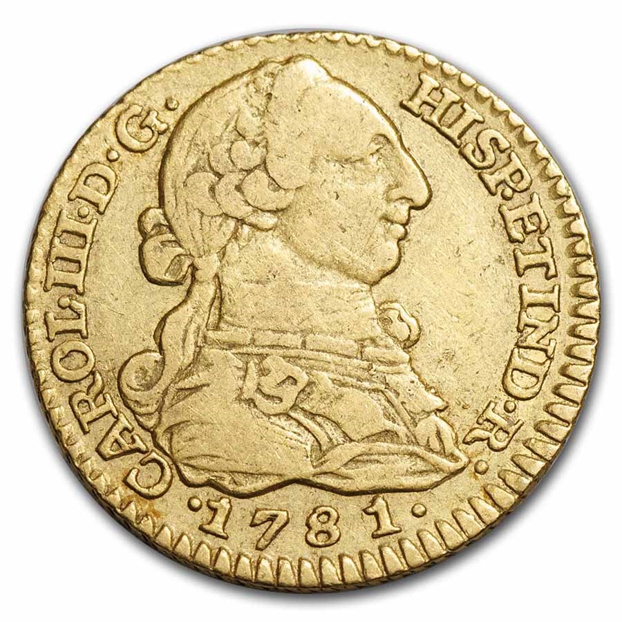 Buy 1781 M PJ Spain Gold 1 Escudo Charles III VF | APMEX