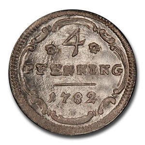 1782-S Germany 4 Pfennig MS-65 PCGS