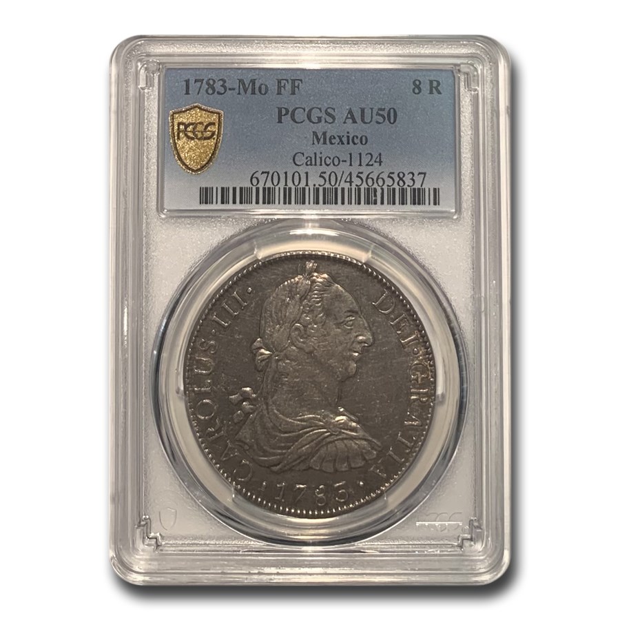 Buy 1783- MO FF Mexico Silver 8 Reales AU-50 PCGS | APMEX