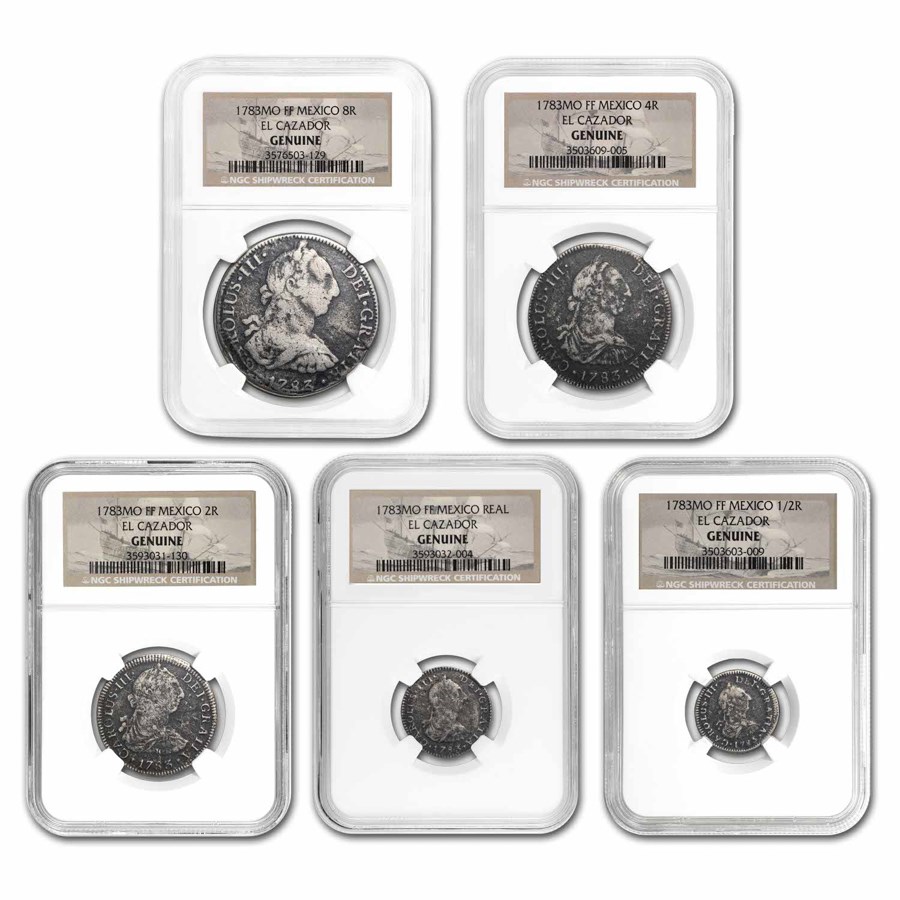 Buy 1783-Mo Mexico El Cazador Silver Reales 5-Coin Set NGC | APMEX