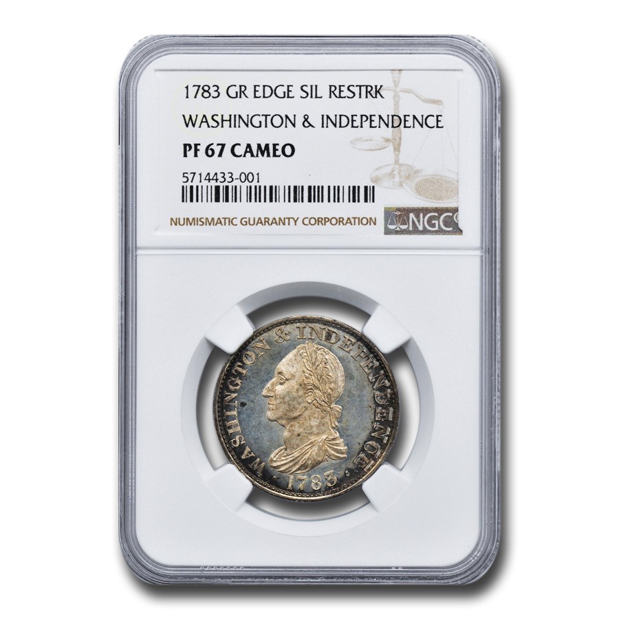 Buy 1783 Washington & Independence Silver Restrike PF-67 Cameo NGC | APMEX