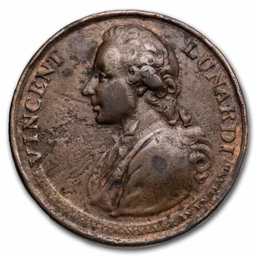 1784 France AE Medal Sucessful Hot Air Balloon Flight w/ Document