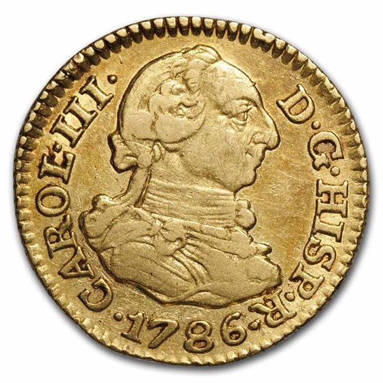 Buy 1786-M DV Spain Gold 1/2 Escudo AU | APMEX