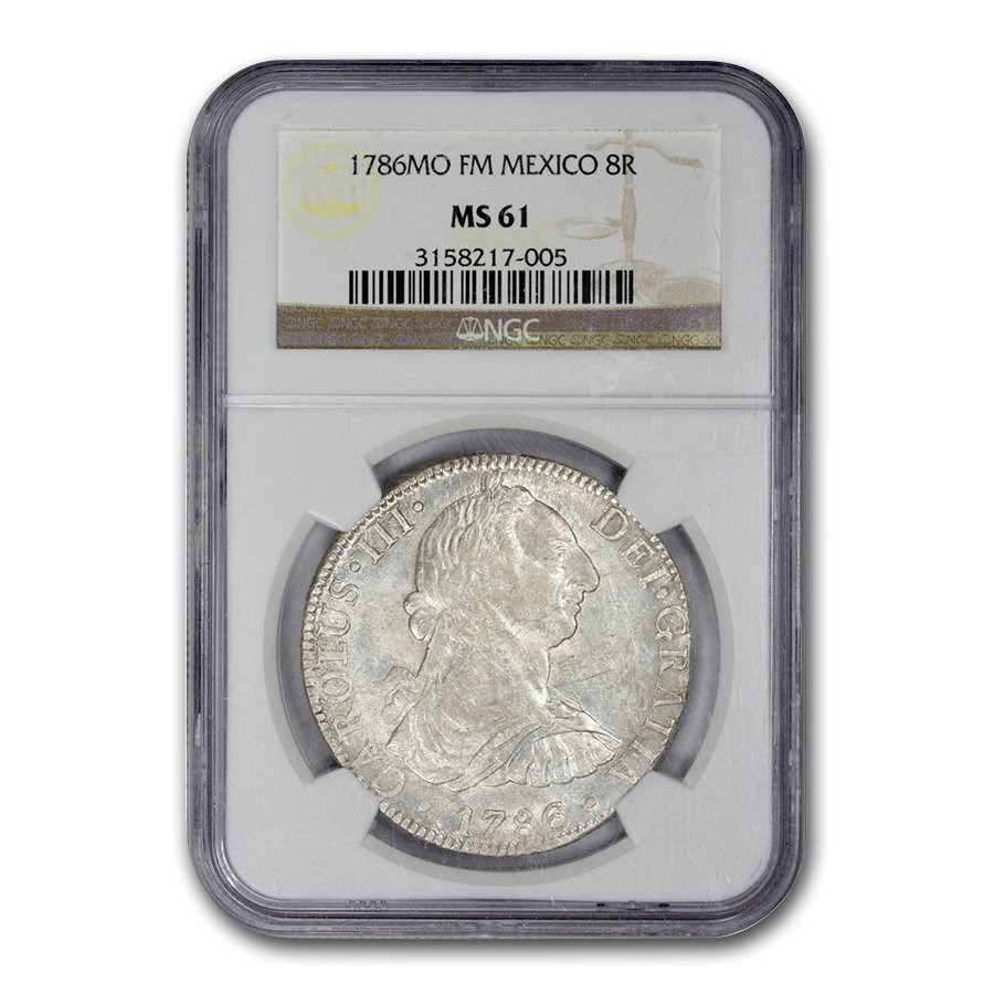 Buy 1786-Mo FM Mexico Silver 8 Reales Charles III MS-61 NGC | APMEX