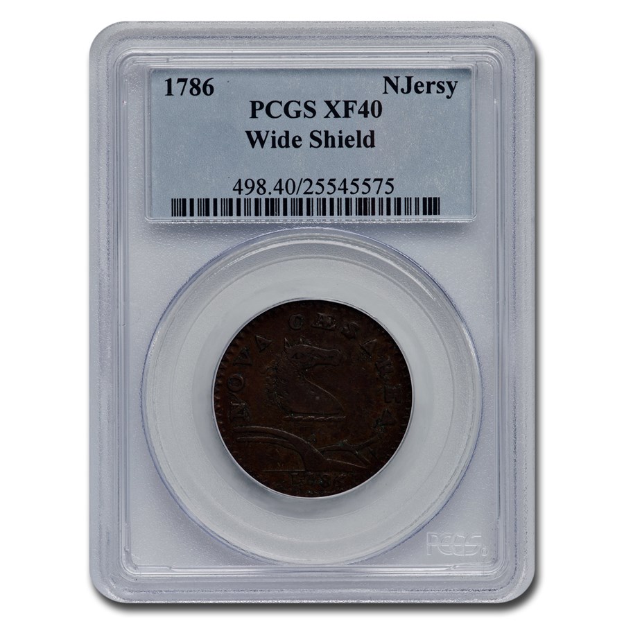 Buy 1786 New Jersey Copper Cent XF-40 PCGS (Wide Shield) | APMEX