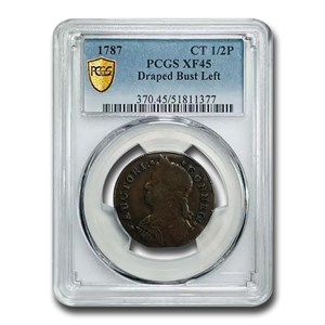 1787 Connecticut Copper Bust Left XF-45 PCGS (Brown)