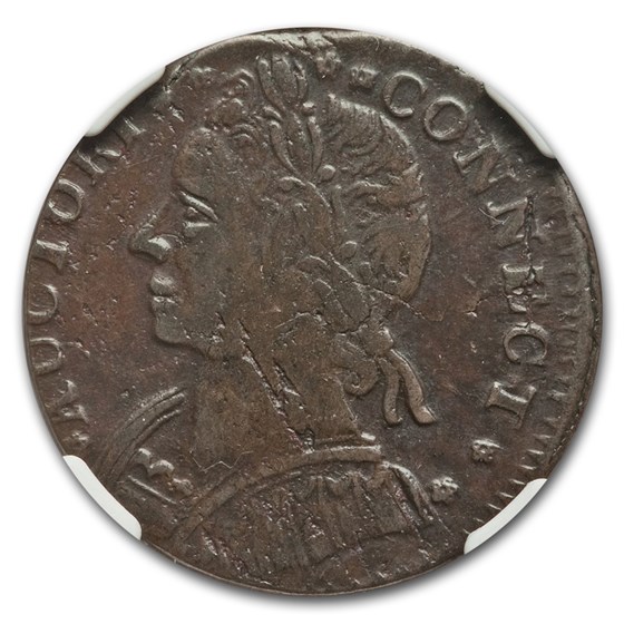 Buy 1787 Connecticut Copper Cent Mailed Bust Left XF-40 NGC (Brown) | APMEX