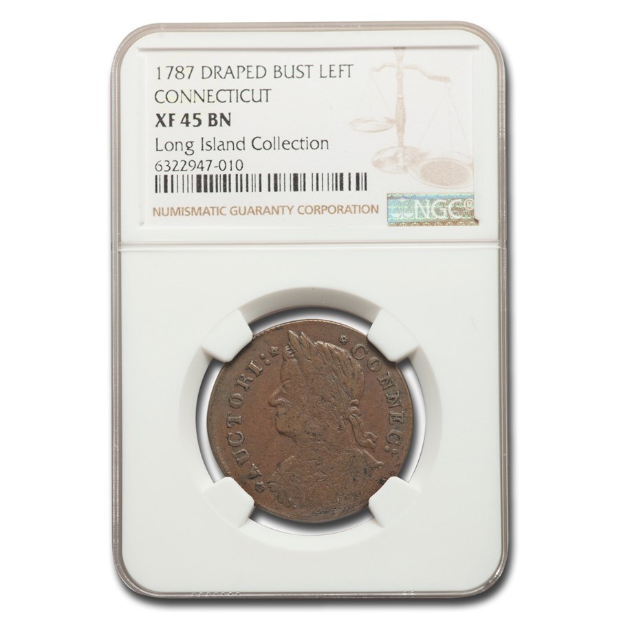 Buy 1787 Connecticut Copper Draped Bust Left XF-45 NGC (Brown) | APMEX