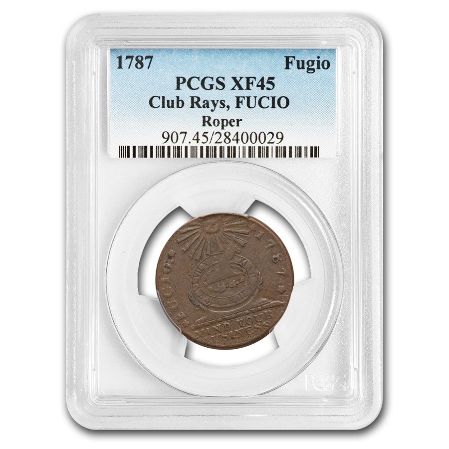 Buy 1787 Fugio Cent Club Rays, FUCIO XF-45 PCGS | APMEX
