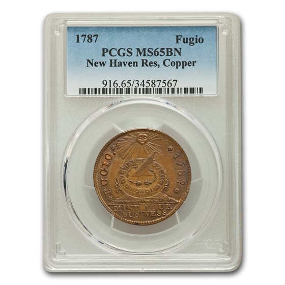 Buy 1787 Fugio Cent MS-65 PCGS (BN, New Haven Res, Copper) | APMEX