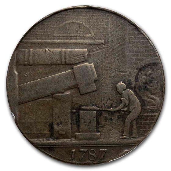 Buy 1787 Great Britain Copper Halfpenny Conder Token Genuine PCGS | APMEX