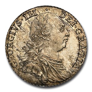 1787 Great Britain Silver Shilling George III MS-66 NGC