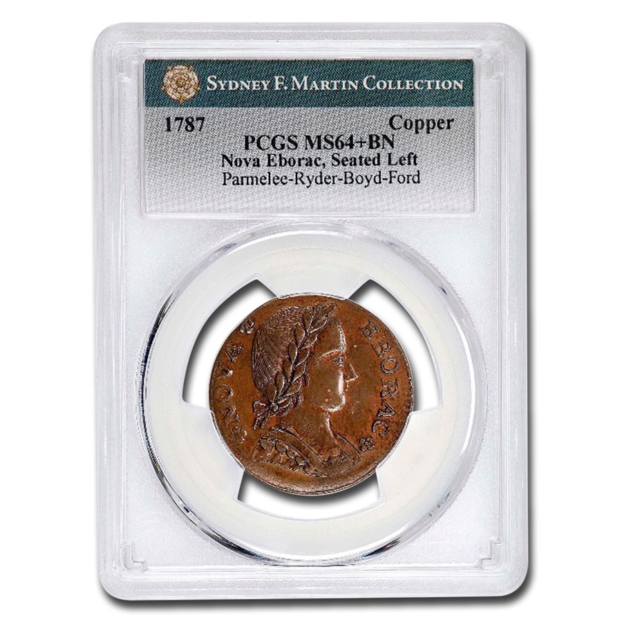 Buy 1787 Nova Eborac Copper MS-64+ PCGS (Brown, Seated Left) | APMEX
