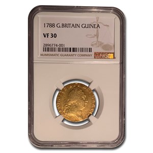 1788 Great Britain Gold Guinea George III VF-30 NGC