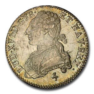 1790-A France Silver 1/2 ECU Louis XVI MS-63 PCGS