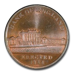 1790 Great Britain 1/2 Penny Conder Token MS-64 PCGS (Brown)