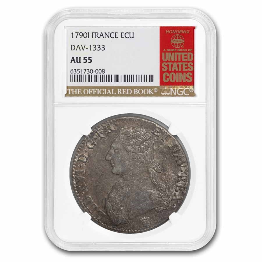 1790-I France Silver Ecu Louis XVI AU-55 NGC