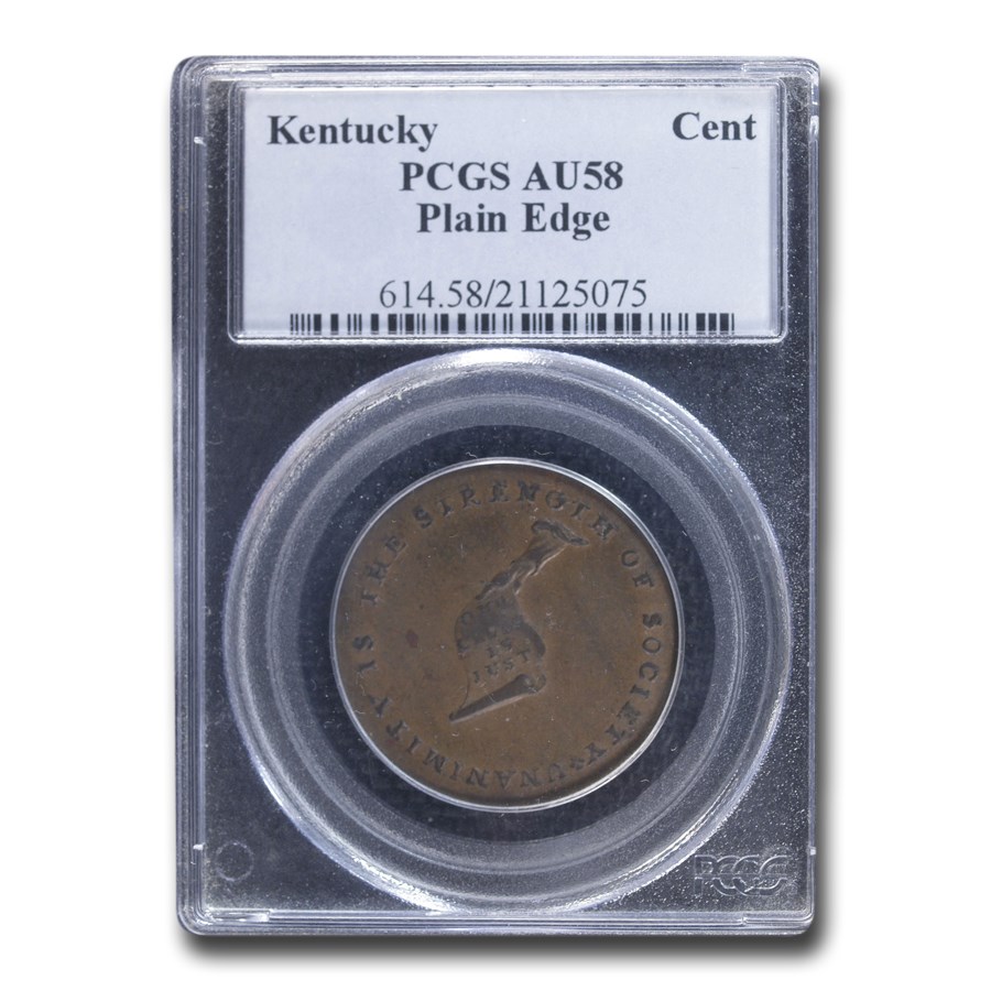 Buy 1792-94 Kentucky Token Plain Edge AU-58 PCGS | APMEX