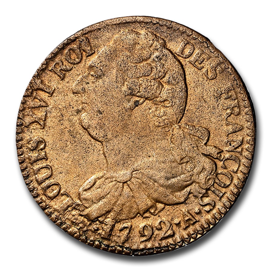 Buy 1792-A France Bell Metal 2 Sols MS-64 NGC (Brown) | APMEX