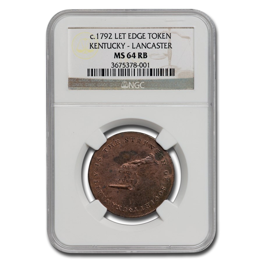 Buy 1792 Kentucky Lancaster Token MS-64 NGC (RB, Lettered Edge) | APMEX
