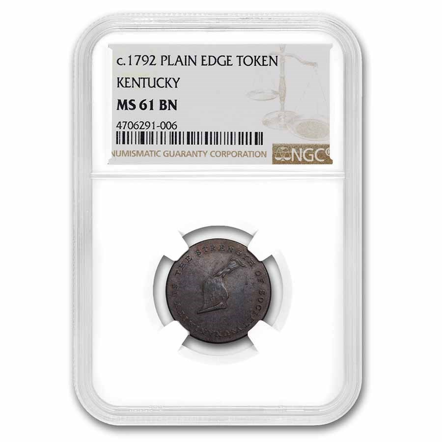Buy 1792 Kentucky Token Plain Edge MS-61 NGC (Brown) | APMEX