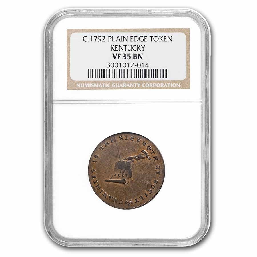 Buy 1792 Kentucky Token Plain Edge VF-35 NGC (Brown) | APMEX