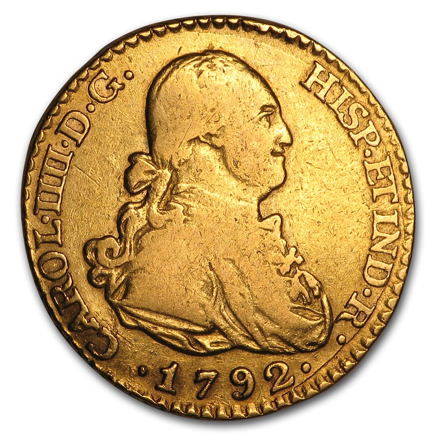 Buy 1792-M MF Spain Gold Escudo VF | APMEX