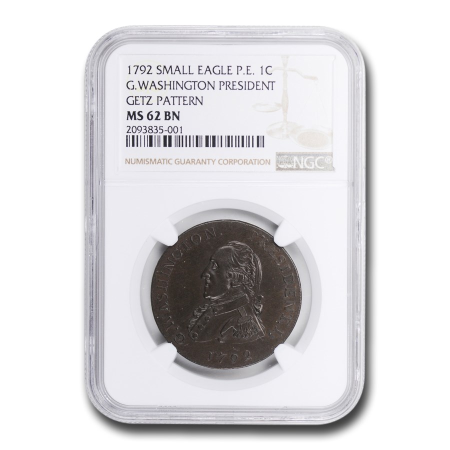 Buy 1792 Washington Getz Pattern Cent MS-62 NGC (Brown, Small Eagle ...