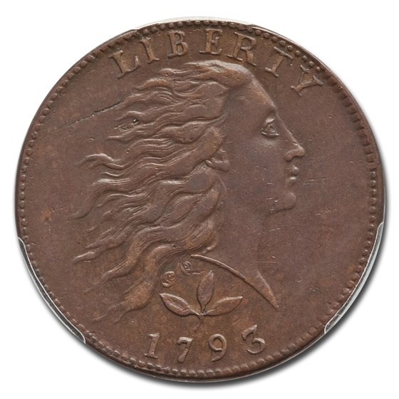 Buy 1793 Flowing Hair Large Cent AU-55 PCGS CAC (Vine & Bars Edge) | APMEX