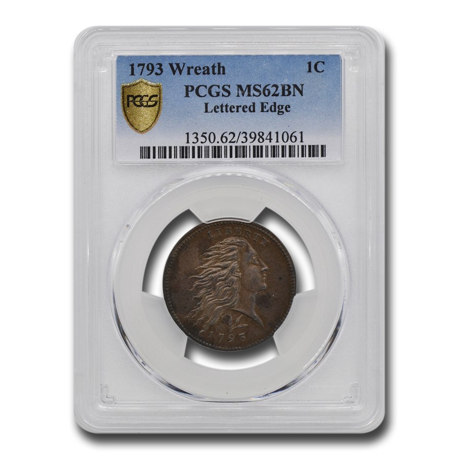 Buy 1793 Flowing Hair Large Cent MS-62 PCGS (Brown, Lettered Edge) | APMEX