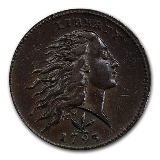 Buy 1793 Flowing Hair Wreath Large Cent AU-50 PCGS (S-8 Vine & Bars ...