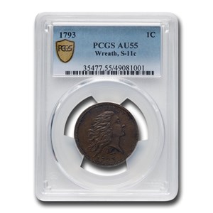 Buy 1793 Flowing Hair Wreath Large Cent AU-55 PCGS | APMEX
