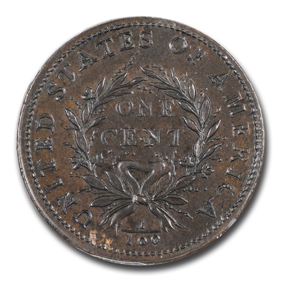 Buy 1793 Flowing Hair Wreath Large Cent AU-58 PCGS (S-8, Vine & Bars ...