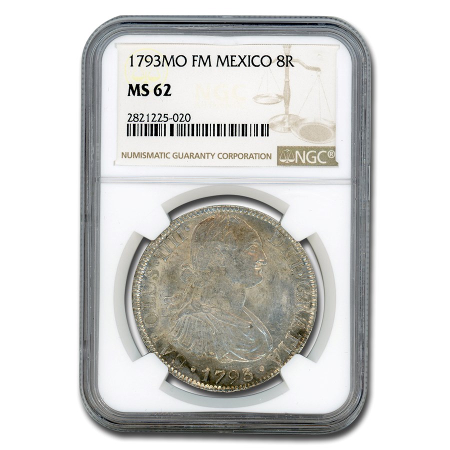 Buy 1793-Mo Mexico Silver 8 Reales Charles IV MS-62 NGC | APMEX