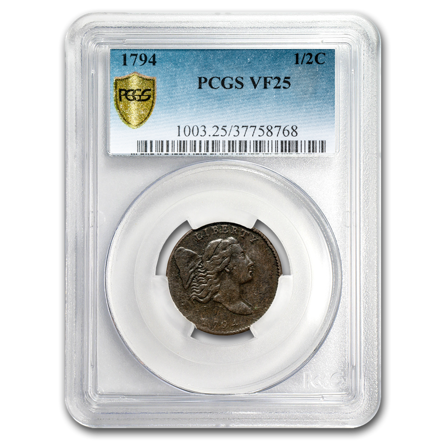 1794 Half Cent VF-25 PCGS Coin For Sale | Half Cents Certified (1793 ...