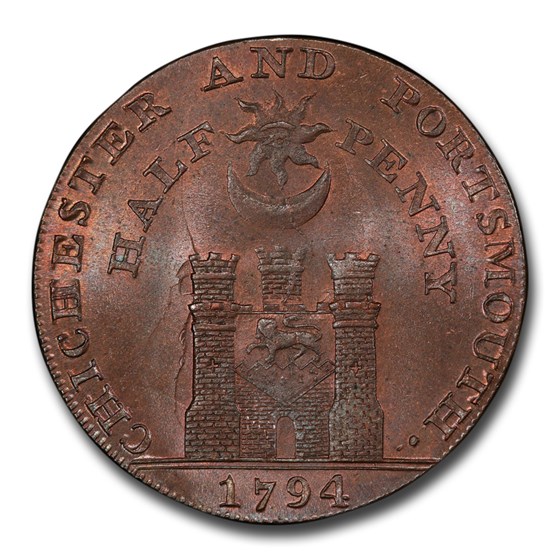 Buy 1794 Sussex Copper Halfpenny Token MS-65 PCGS (Brown) | APMEX