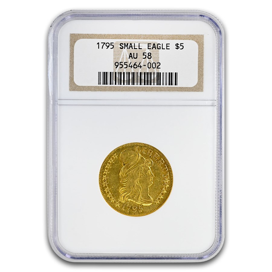 1795 $5 Turban Head Gold Half Eagle AU-58 (Small Eagle)