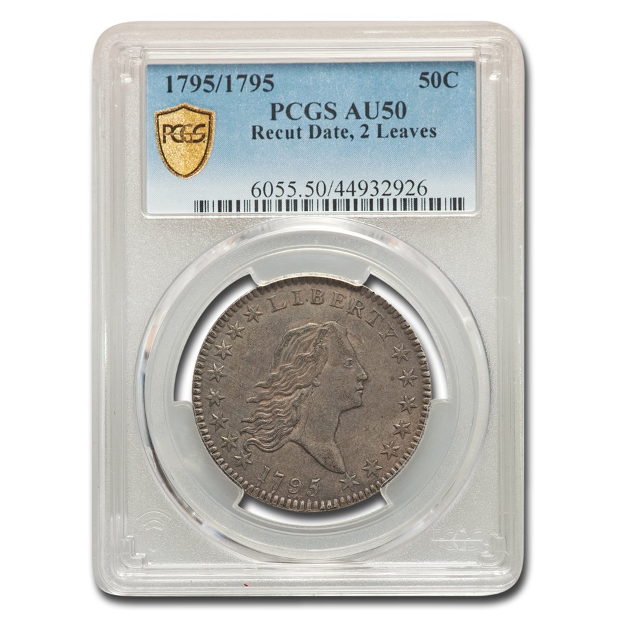 Buy 1795/95 Flowing Hair Half Dollar AU-50 PCGS (Recut Date 2 Leaves ...