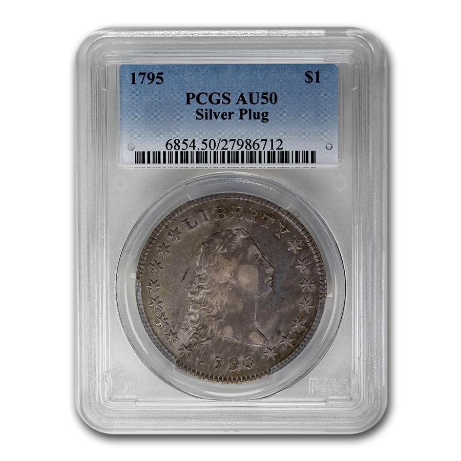Buy 1795 Flowing Hair Dollar AU-50 PCGS (Silver Plug) | APMEX