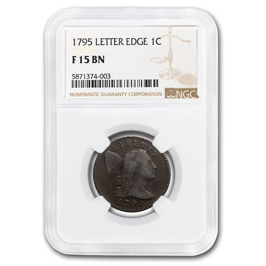Buy 1795 Large Cent Lettered Edge F-15 NGC (Brown) | APMEX