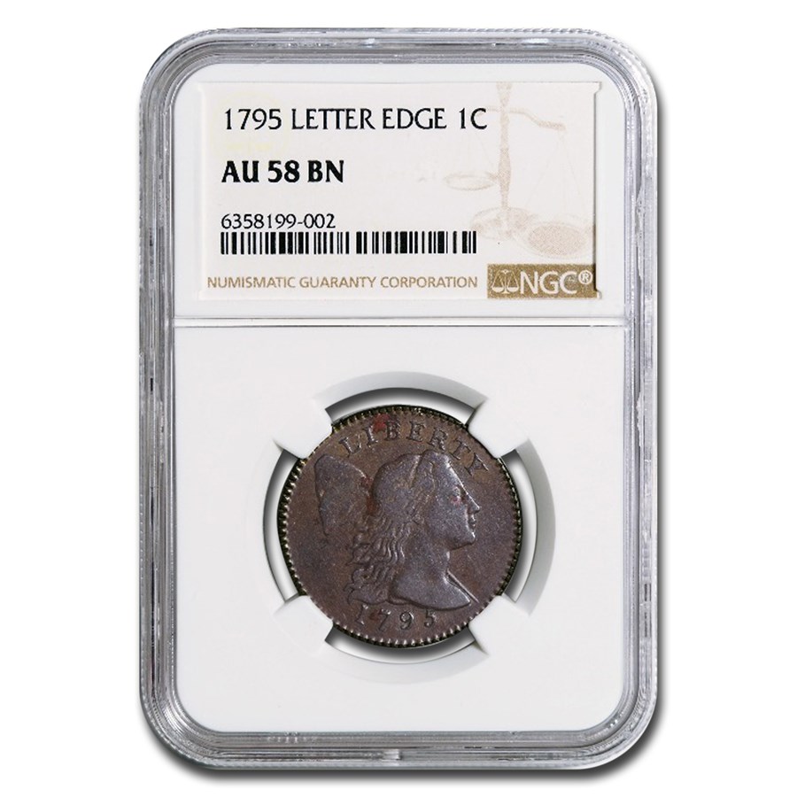Buy 1795 Liberty Cap Large Cent AU-58 NGC (BN, Letter Edge) | APMEX