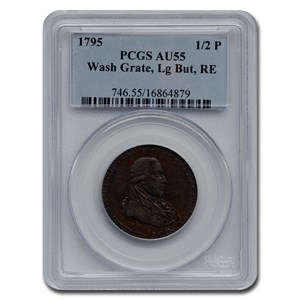 Buy 1795 Washington Grate Halfpenny AU-55 PCGS (Lg Buttons, RE) | APMEX