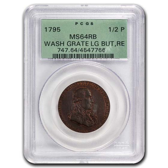 Buy 1795 Washington Half Penny Grate Token MS-64 PCGS (RB Lg. Button) | APMEX