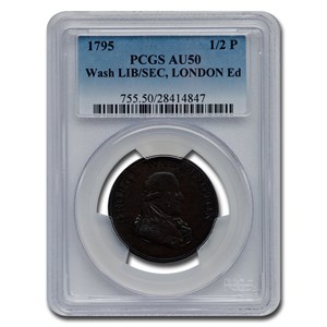Buy 1795 Washington Liberty & Security Halfpenny AU-50 PCGS (London) | APMEX