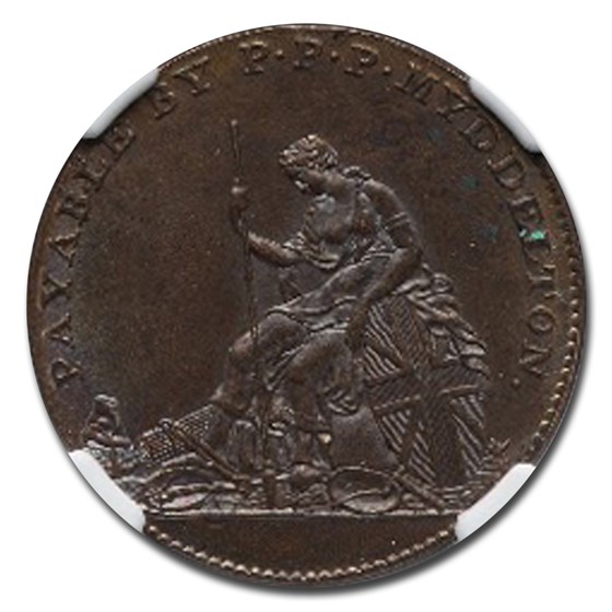 Buy 1796 Copper Myddelton Token PF-63 Brown | APMEX