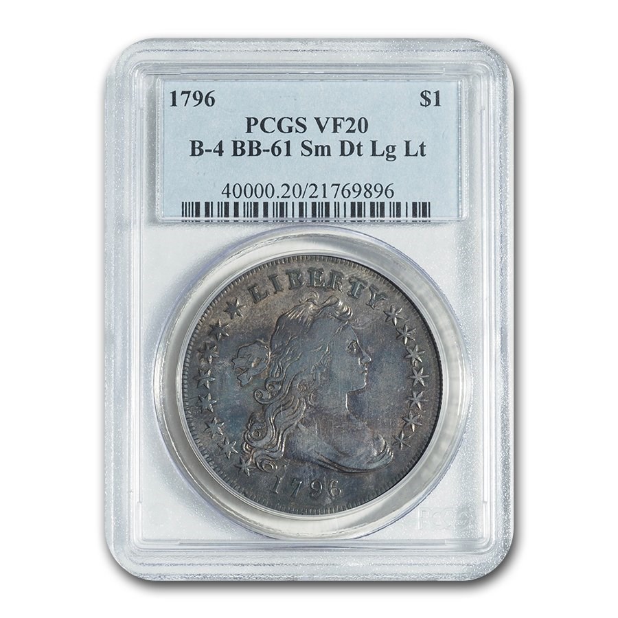 Buy 1796 Draped Bust Dollar Small Eagle Sm Dt/Lg Lt VF-20 PCGS | APMEX