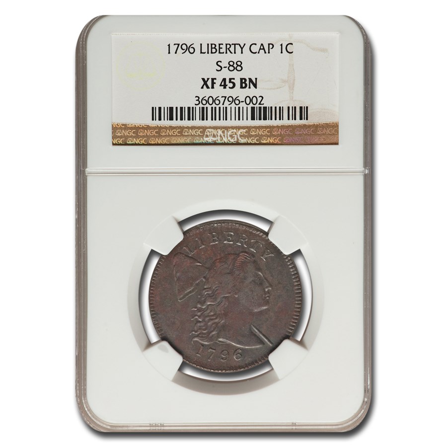 Buy 1796 Liberty Cap Large Cent XF-45 NGC (Brown, S-88) | APMEX
