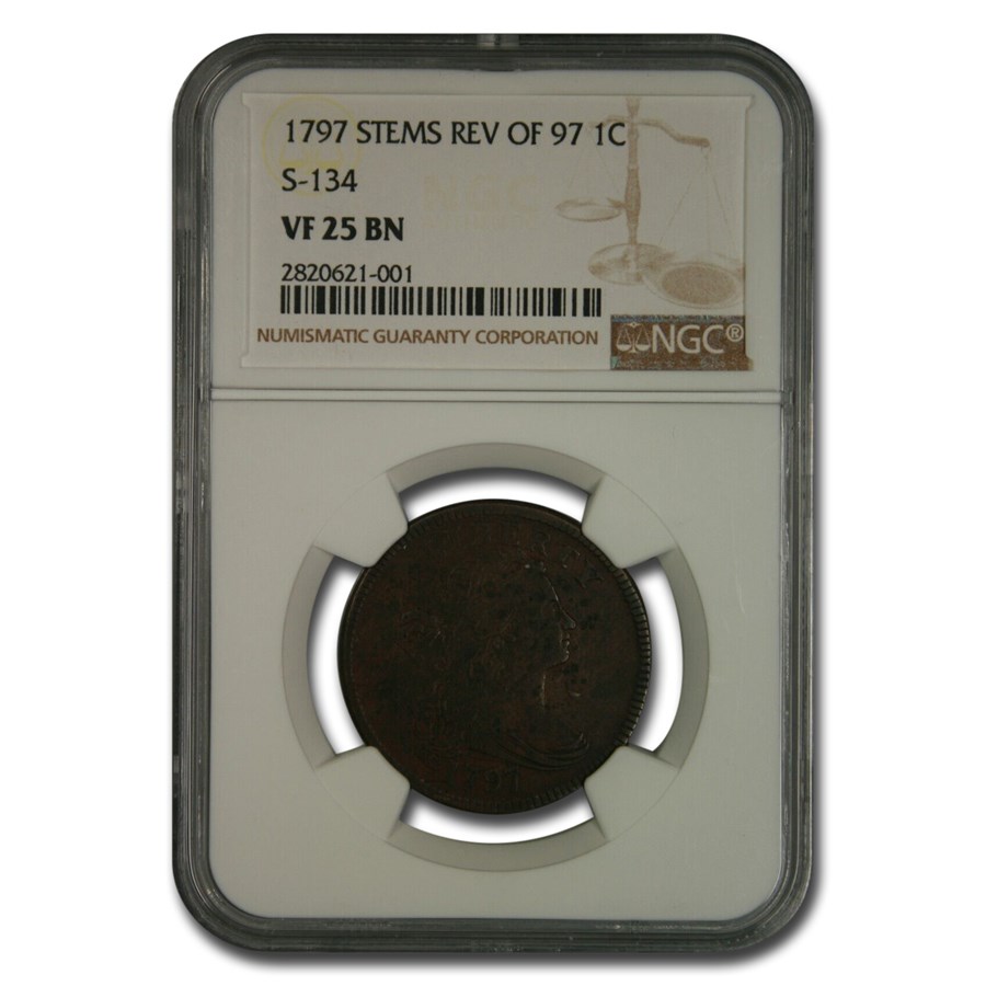 Buy 1797 Draped Bust Large Cent VF-25 NGC (BN, Stems Rev of 97 S-134) | APMEX