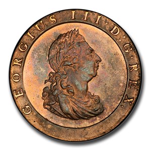 1797 Great Britain Penny George III MS-64 PCGS (RB, Soho)