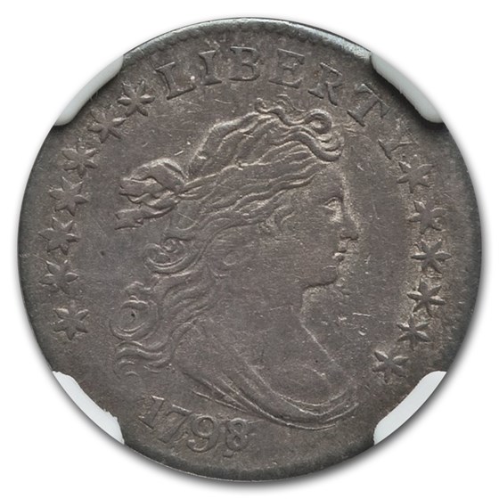 Buy 1798/7 Draped Bust Dime AU-53 NGC (16 Stars Rev, JR-1) | APMEX